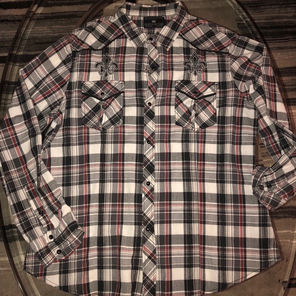 POP ICON CLOTHING | Shirts | 52 Pop Icon Mens Plaid Long Sleeve Button ...